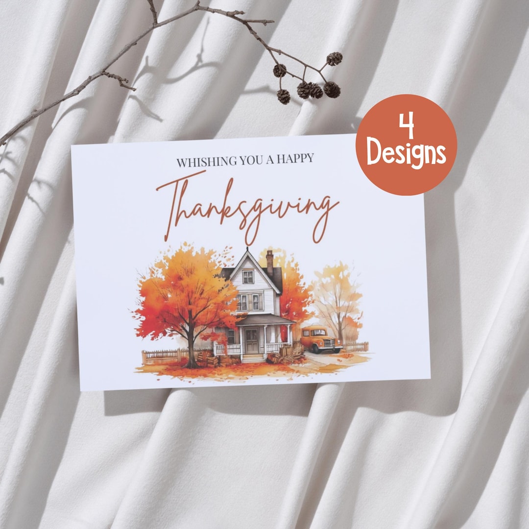 Happy Thanksgiving Card Printable, Thanksgiving Cut File Download ...