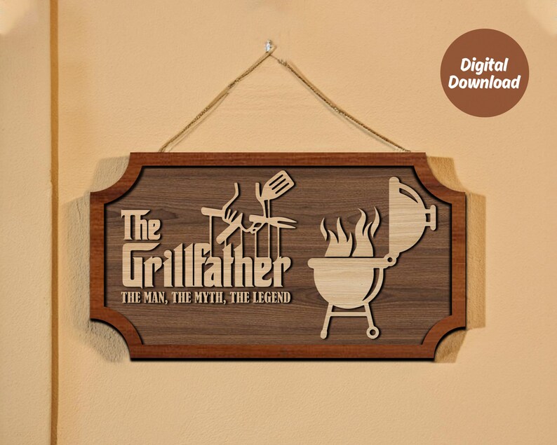 The Grillfather SVG, the Grillfather Laser Cut Files, Man, Myth Legend ...