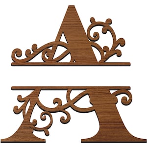 Split Monogram SVG Letters Alphabet Font File Set Digital Downloads ...