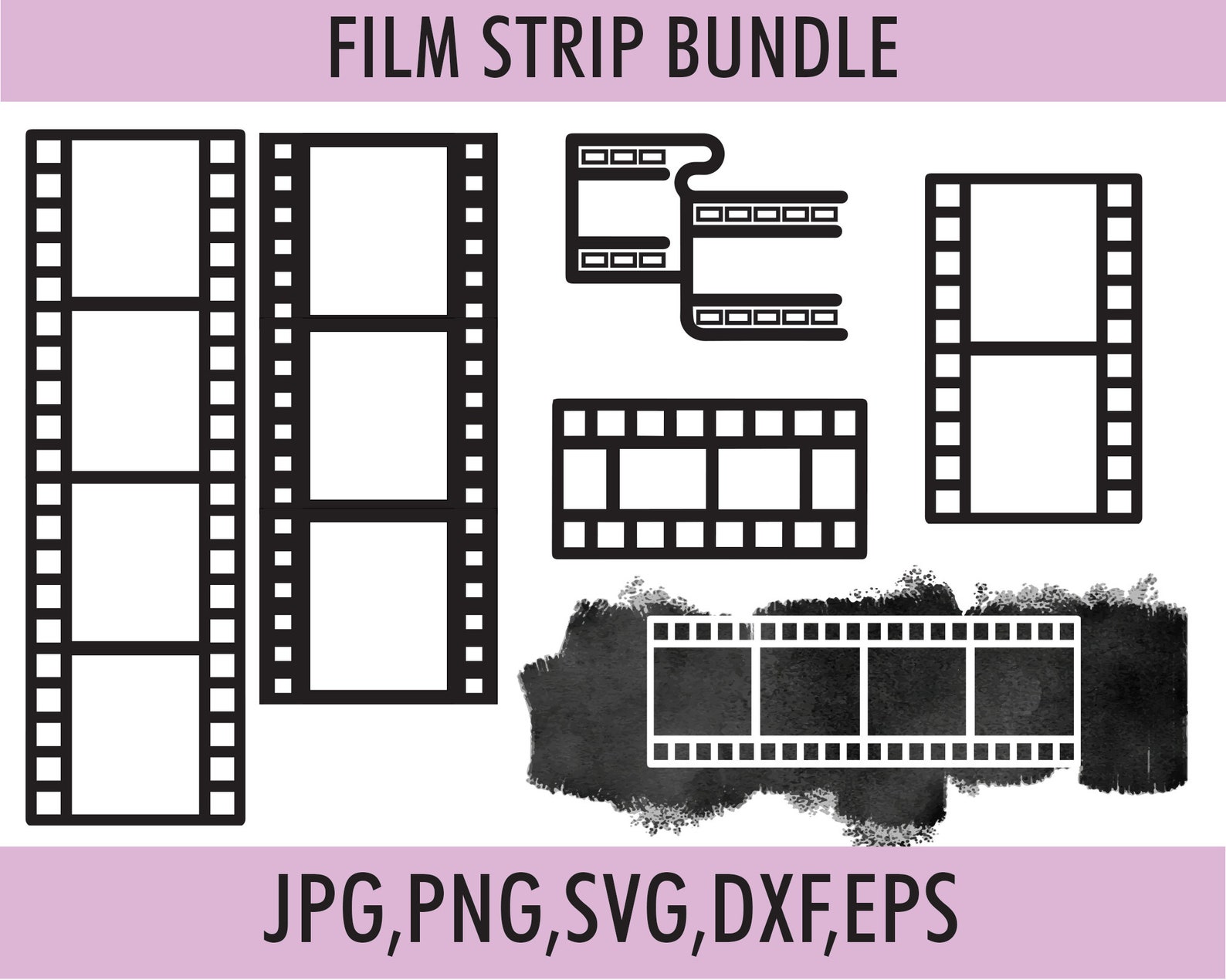 Film Strip SVG, Film Strip SVG Bundle, Vintage Film SVG, Negative Film ...