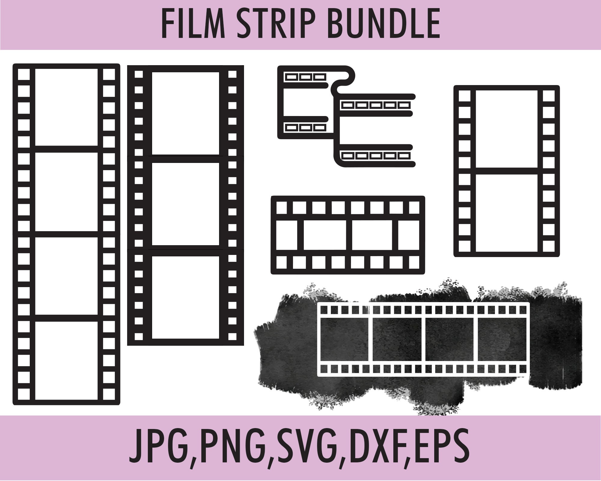 Film Strip SVG, Film Strip SVG Bundle, Vintage Film SVG, Negative Film ...
