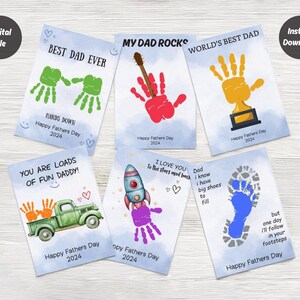 Father's Day Printable Art Bundle Handprint Art & Activity Pages for ...