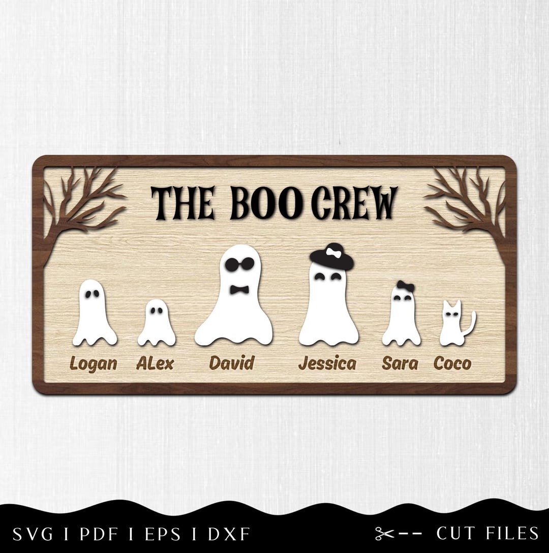 Halloween Ghost Family Sign SVG, Cute Ghosts Svg, Ghost Svg, Halloween ...