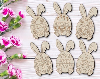 Easter DIY Svg Laser Cut File, Personalized Paint Kit Svg File, Easter for Kids, Easter Basket ...