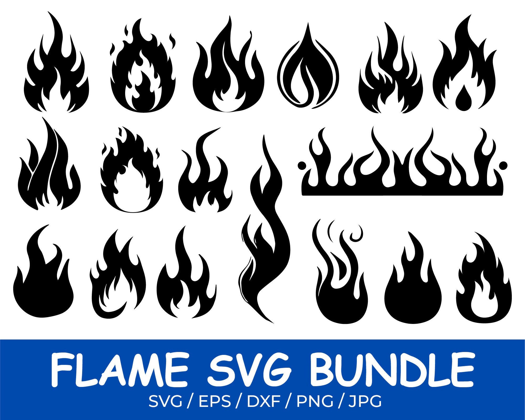 Fire SVG BUNDLE Fire DXF Files Flames Cricut Files Fire Png Fire ...