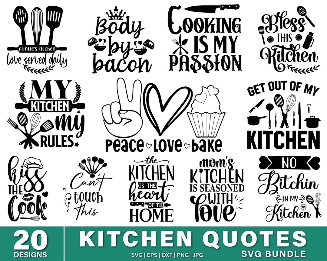 Kitchen SVG, Kitchen SVG Bundle, Kitchen Sign Making Svg, Kitchen Cut ...