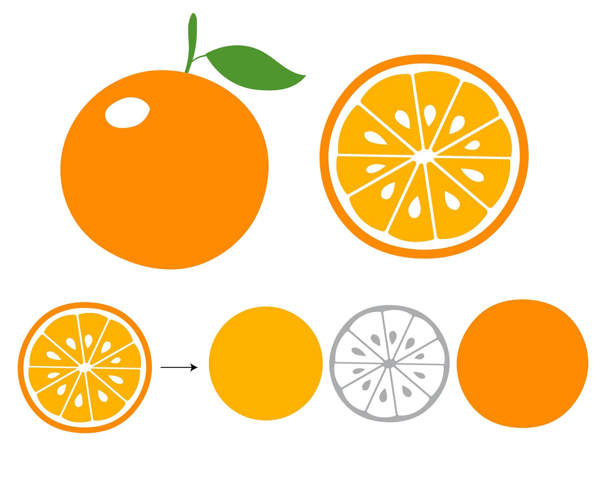 Orange Slice SVG, Orange SVG Bundle, Fruits Bundle, Fruits SVG, Orange ...