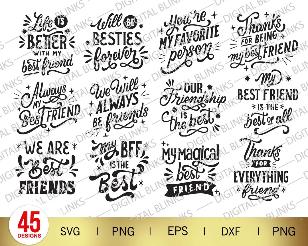 Friendship SVG Bundle, Friends SVG, Best Friends SVG, Friendship Svg ...
