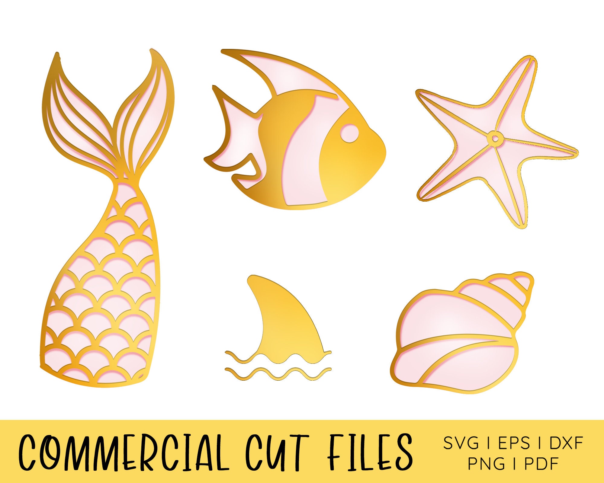 Mermaid Tail SVG Mermaid Birthday Girl Layered Mermaid SVG Seashell ...