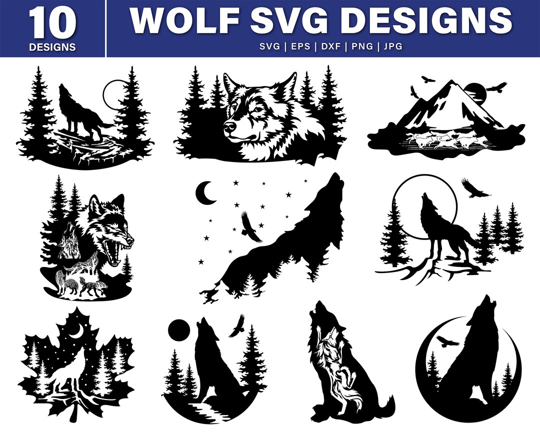 Wolf SVG Bundle, Wolf Svg, Wolf Png Bundle, Wolf Clipart, Wolf Svg ...
