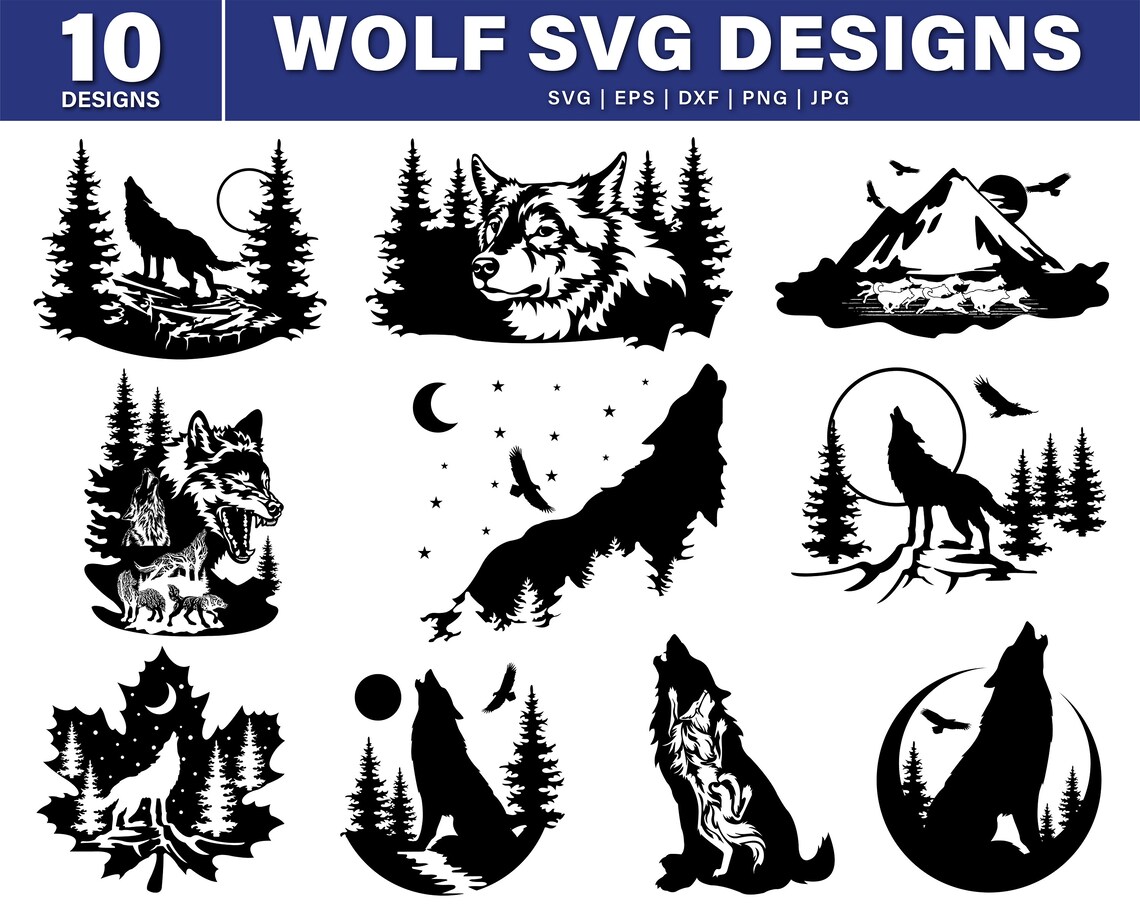 Wolf SVG Bundle, Wolf Svg, Wolf Png Bundle, Wolf Clipart, Wolf Svg ...