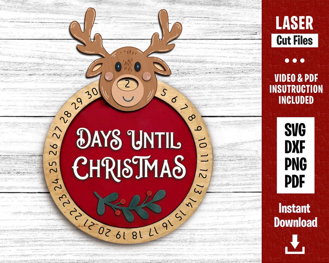 Reindeer Ornament, Christmas Reindeer Countdown SVG, Reindeer Christmas ...
