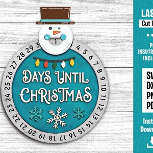 Snowman Ornament, Christmas Snowman Countdown SVG, Snowman Christmas ...
