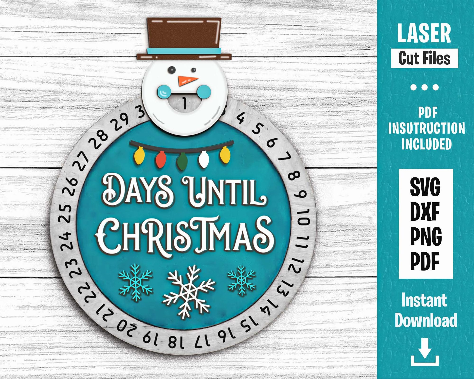 Snowman Ornament, Christmas Snowman Countdown SVG, Snowman Christmas ...