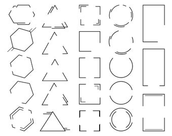 Split Geometric Frames Svg Png Eps Dxf Bundle With 14 Frames - Etsy