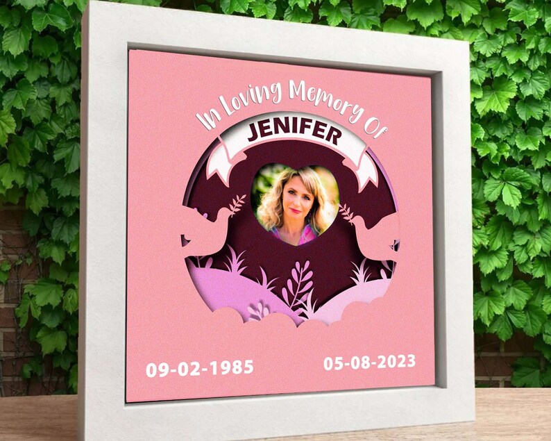3D Memorial Shadowbox Svg, Customizable Memorial Shadow Box Svg ...