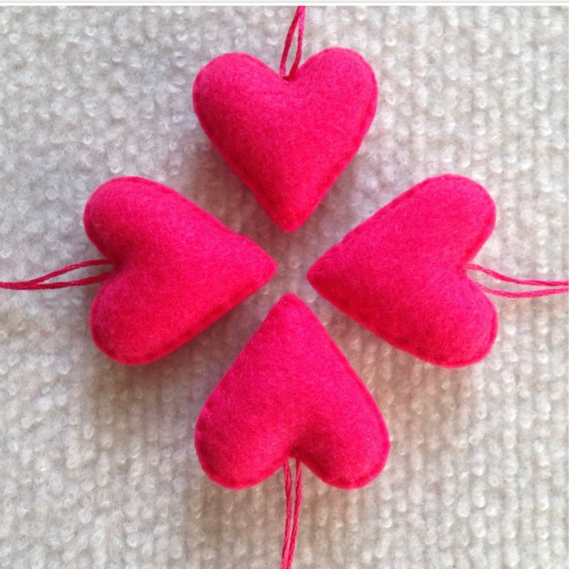 Red Felt Heart Ornaments Set of 10 - Etsy