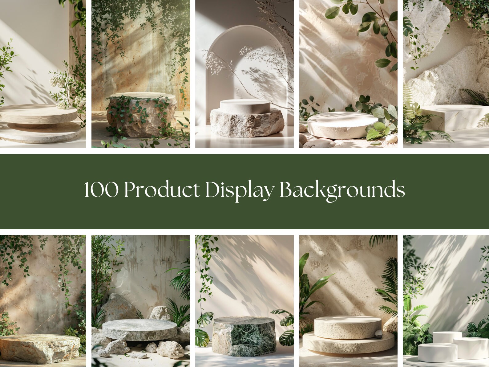 Natural Product Background Mockup Display, Product Showcase, Podium ...
