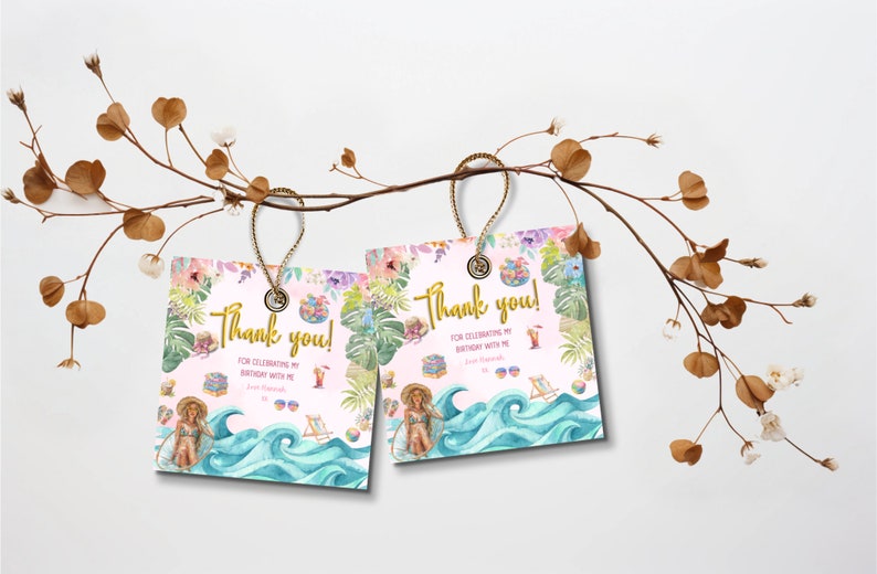 Printable Pool Party | Tropical Party Favor | Summer Birthday Favor ...