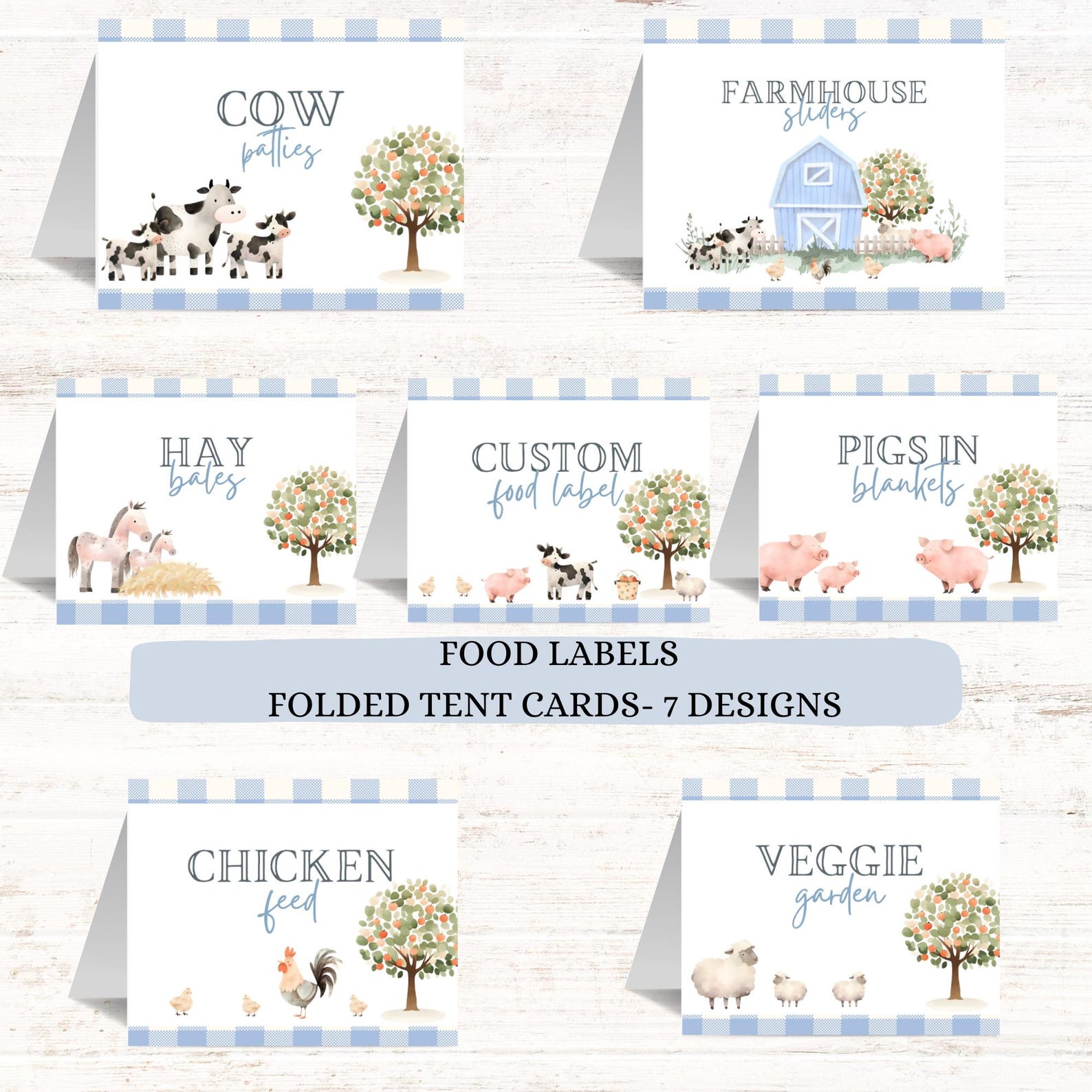 Barn Animals Food Tents Editable Boy Barnyard Birthday Food Labels ...