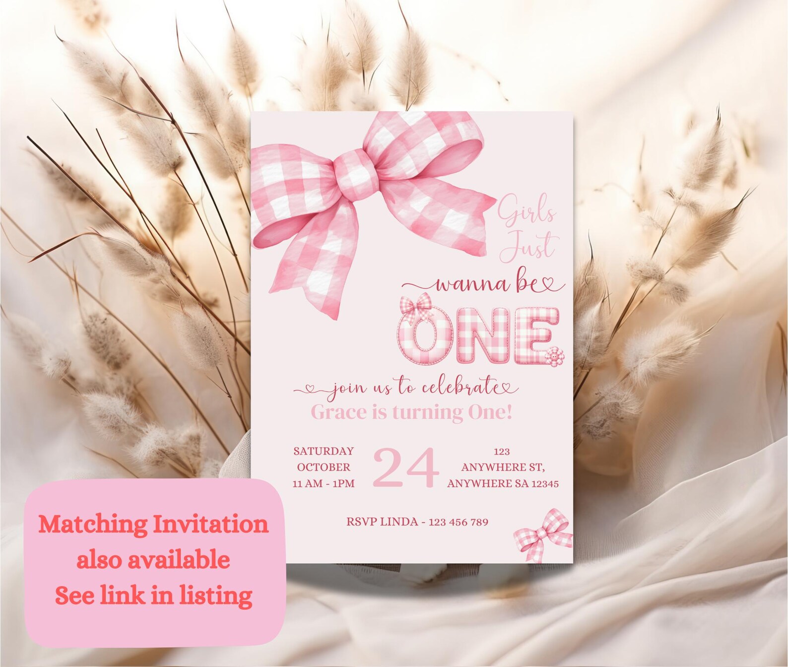 Editable Canva Template | 12 Month Cards | One Year | Girl Birthday ...