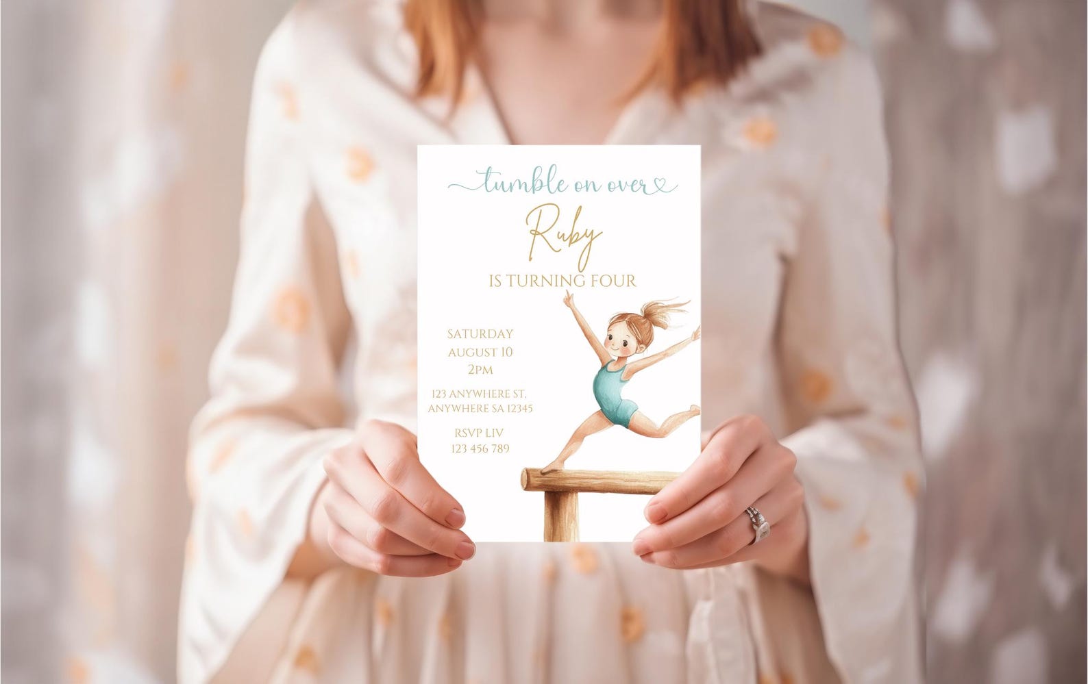 Gymnastics Invitation | Birthday Invite | Instant Download | Jump ...