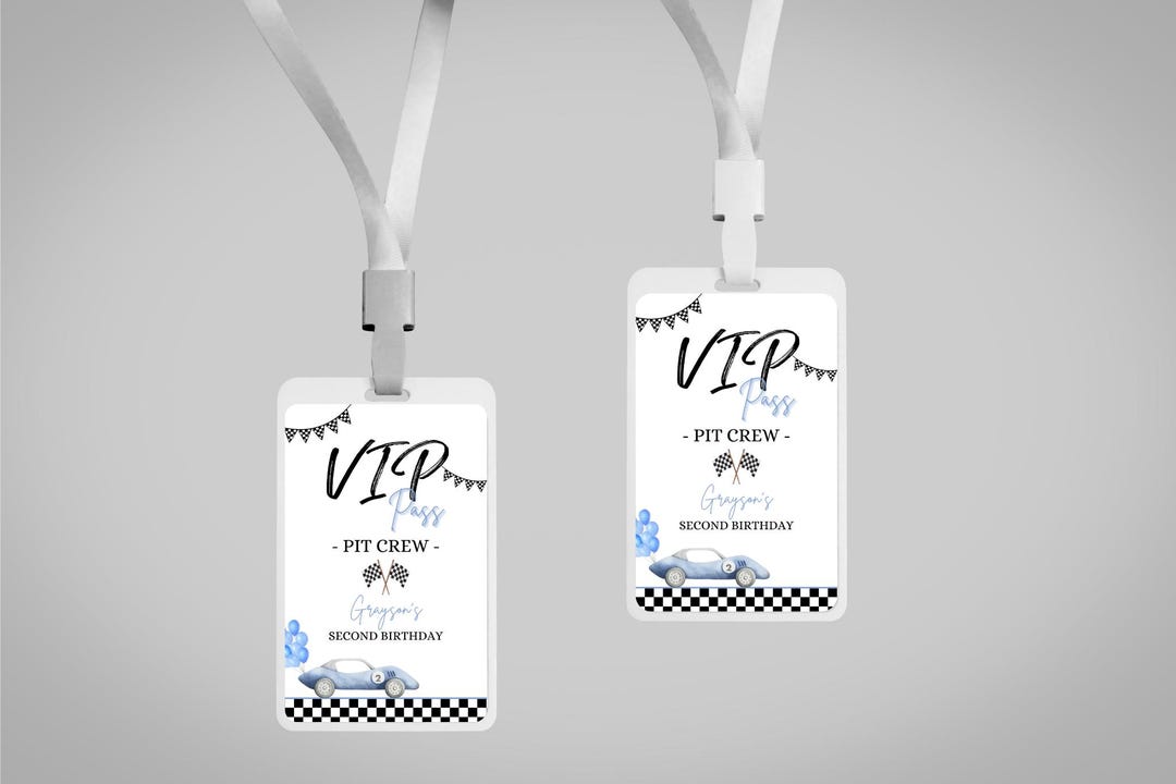 Two Fast Birthday VIP Pass: Race Car Party Decor (editable Template ...
