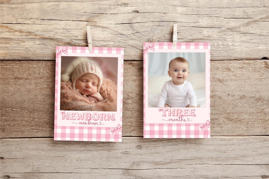Editable Canva Template | 12 Month Cards | One Year | Girl Birthday ...