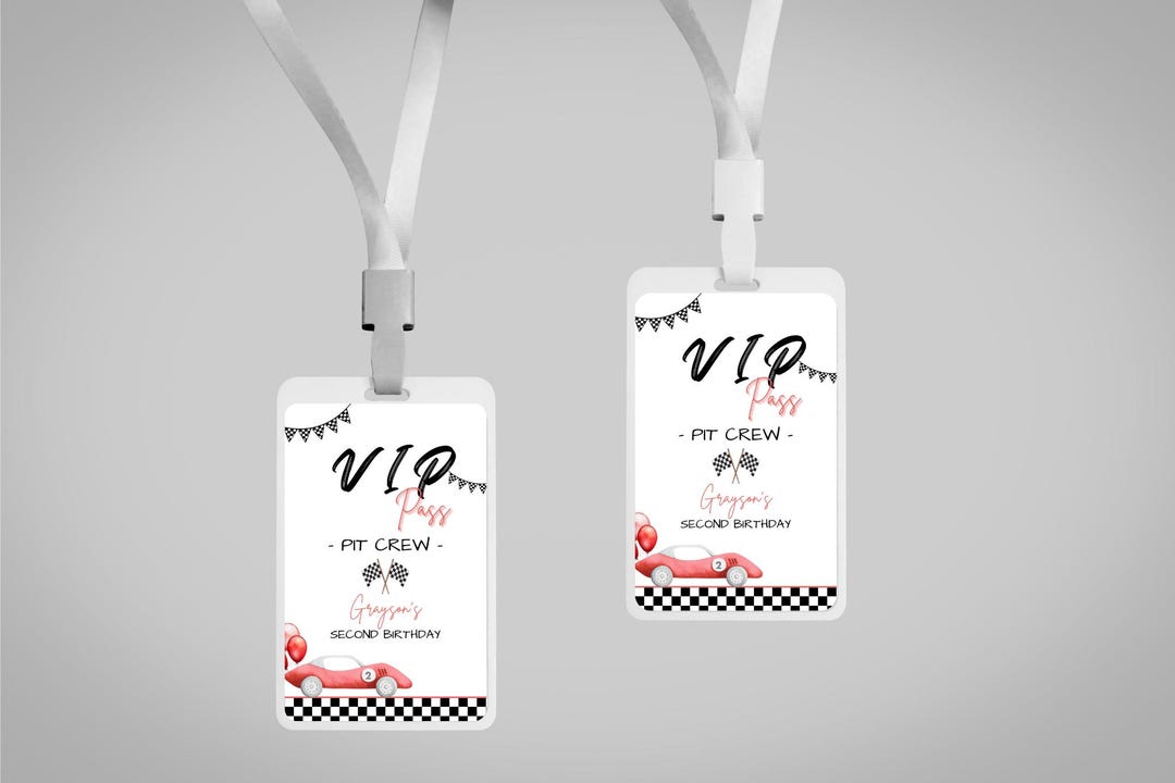 Editable Template | Race Car Birthday Vip Pass | Race Car Vip Pass ...