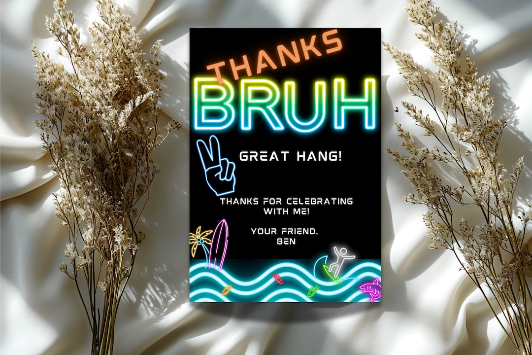 Bruh It's My Birthday Editable Thank You Card 9th Birthday Boy Instant ...