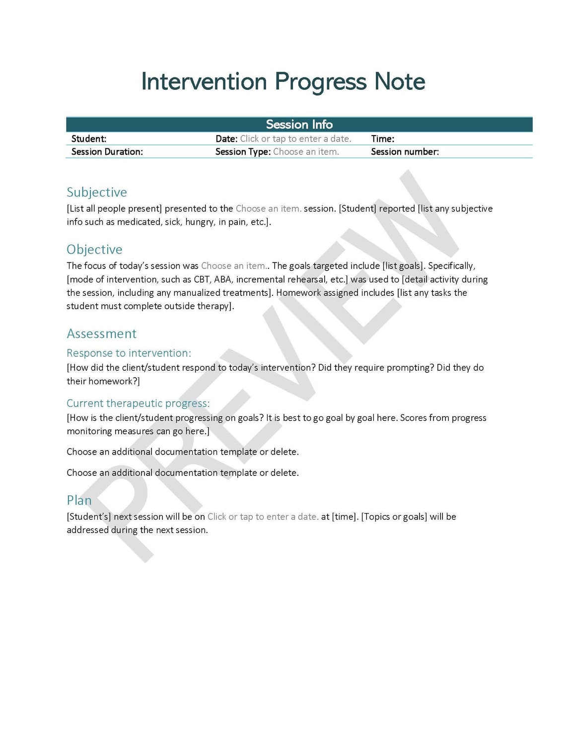 Documentation Templates | Contact and Progress Notes - Etsy