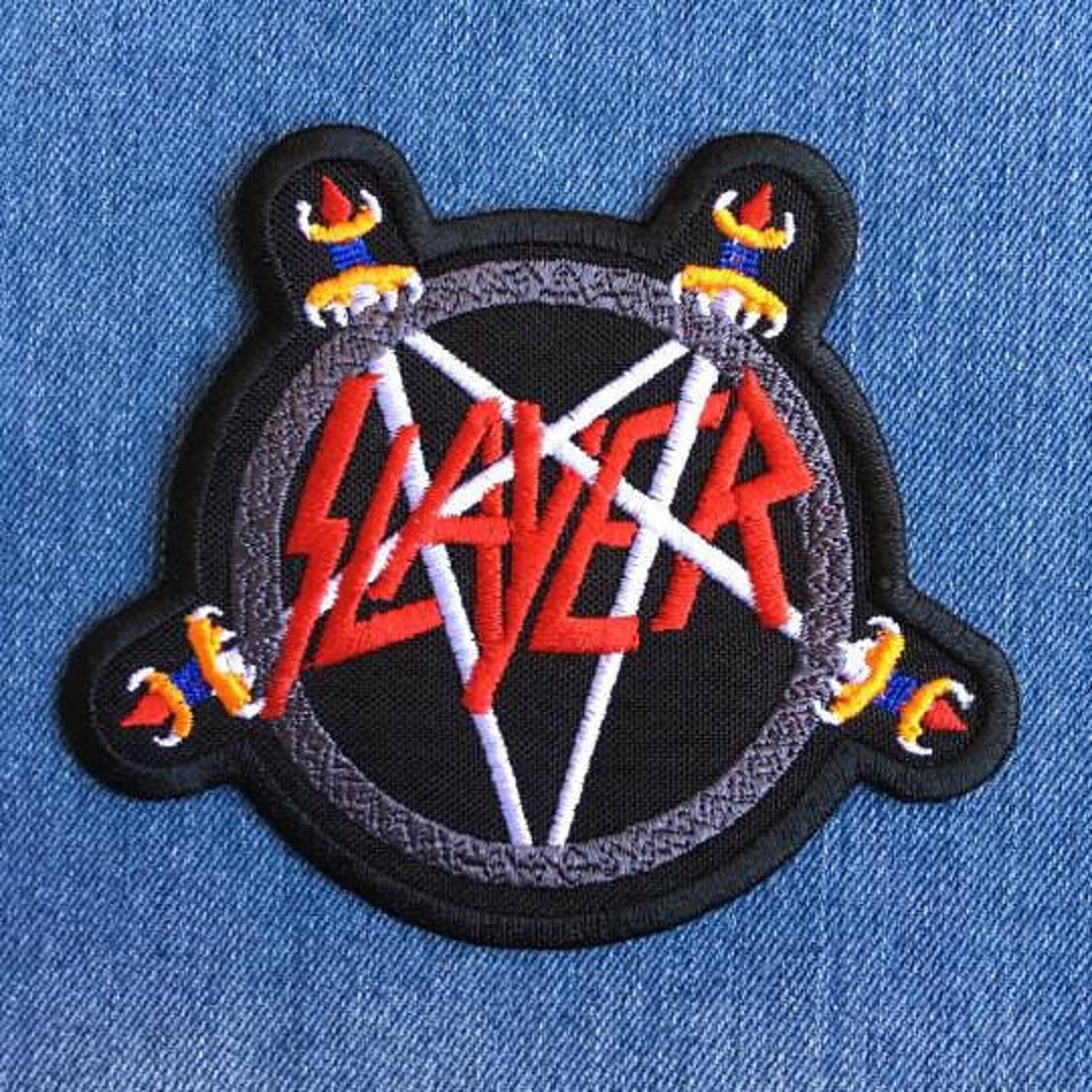 SLAYER Pentagram Embroidered Patch Kreator Anthrax Exodus Metallica ...