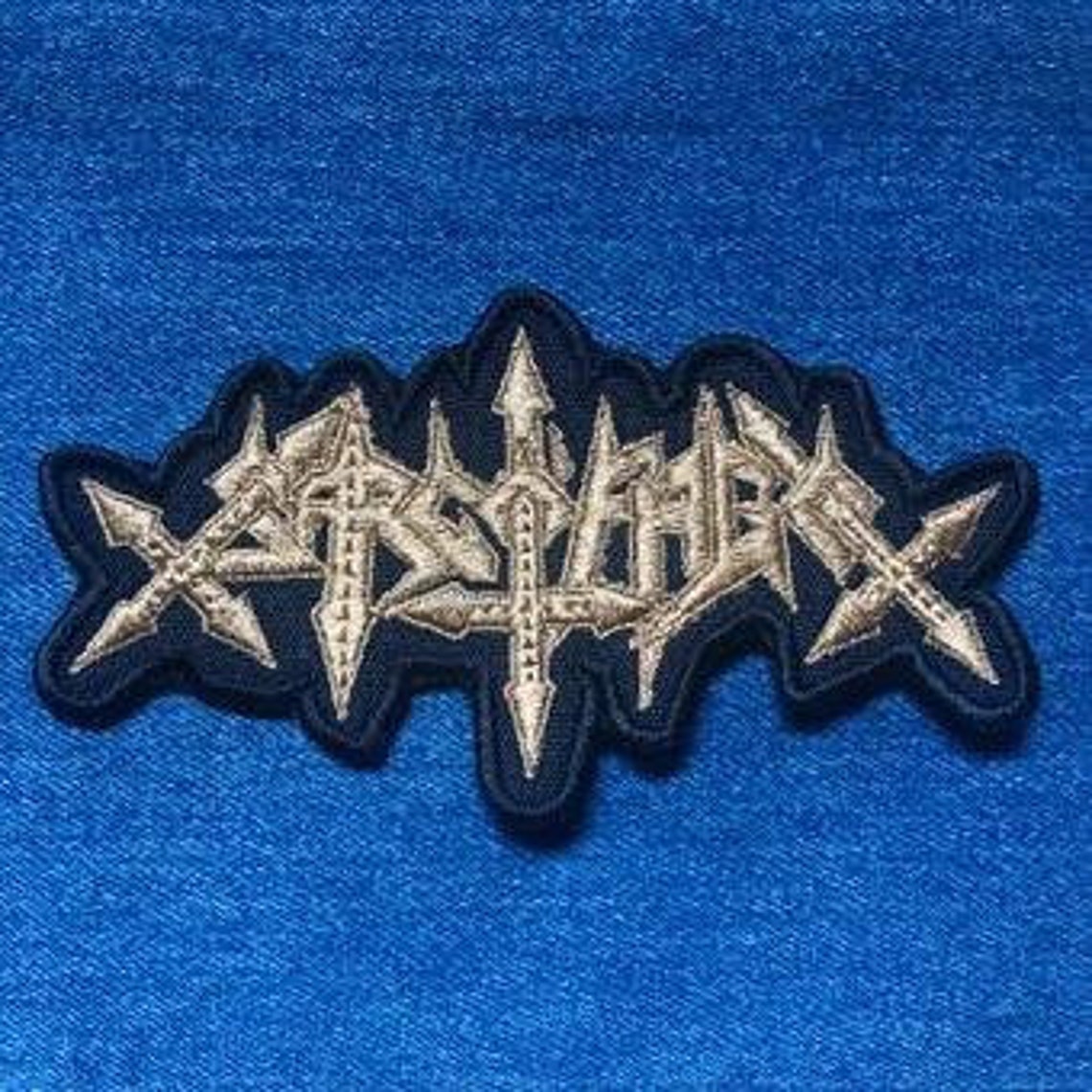 SARCOFAGO Gold Embroidered Patch Hellhammer Mystifier Vulcano Bathory Blasphemy Holocausto ...