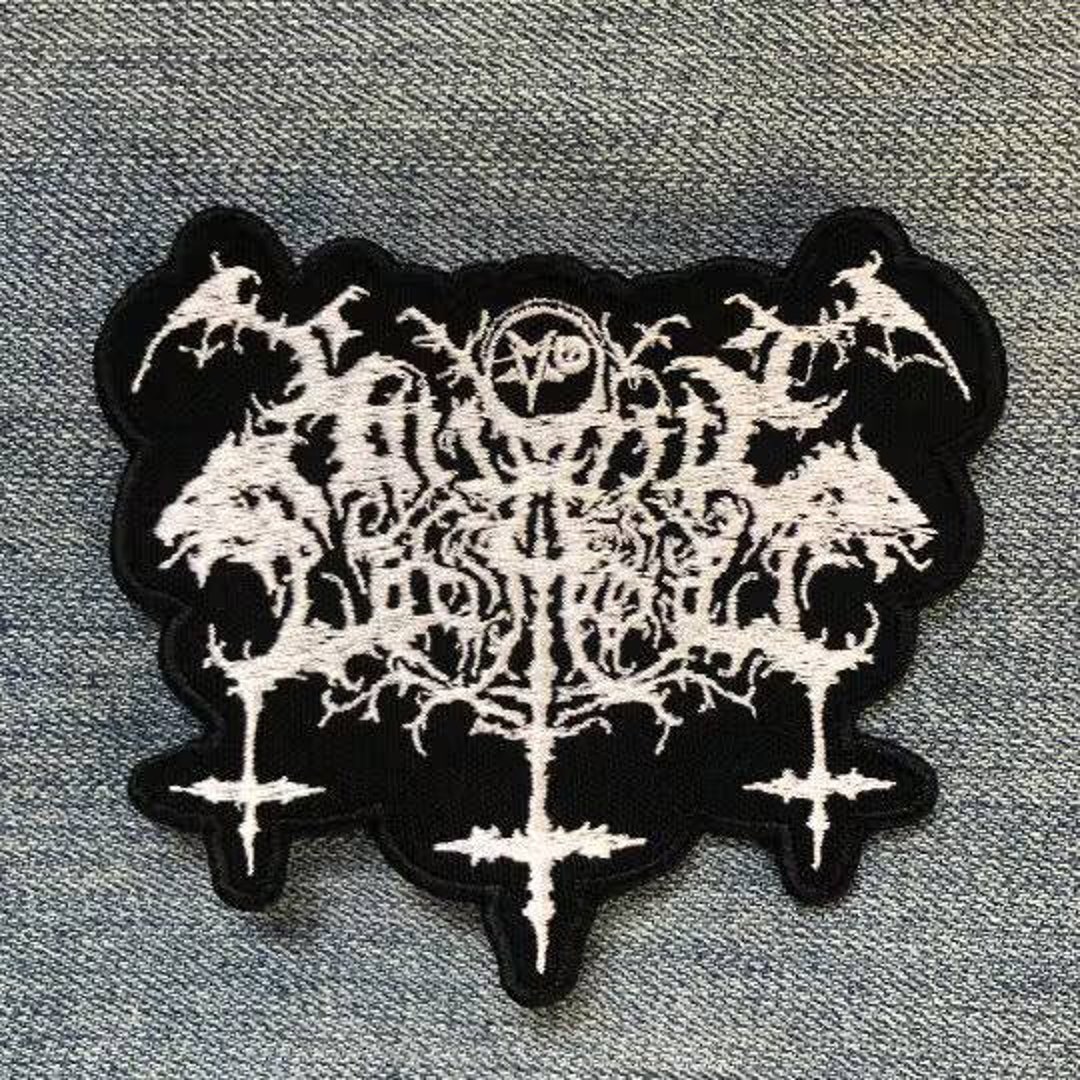 SATANIC WARMASTER Shaped Logo Embroidered Patch Marduk Horna Sargeist Behexen Drowning the Light ...
