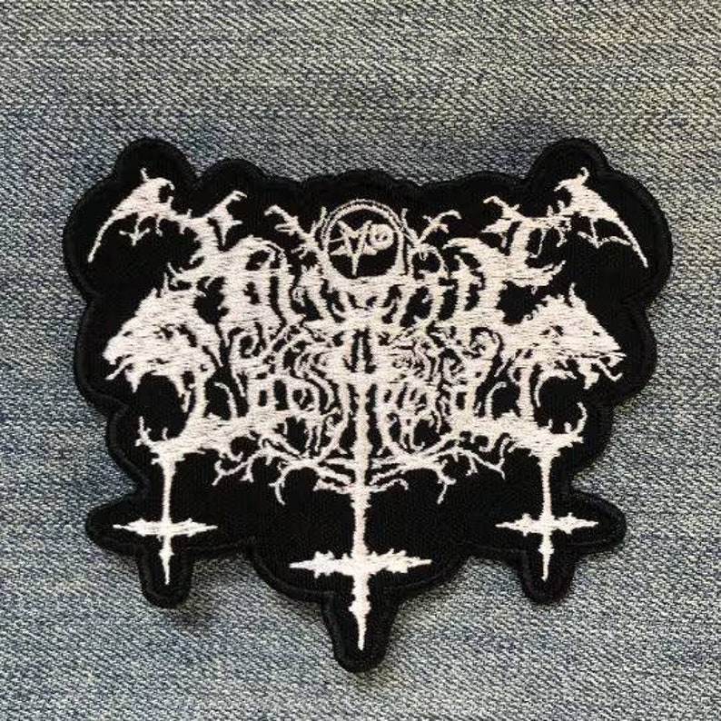 SATANIC WARMASTER Shaped Logo Embroidered Patch Marduk Horna Sargeist Behexen Drowning the Light ...