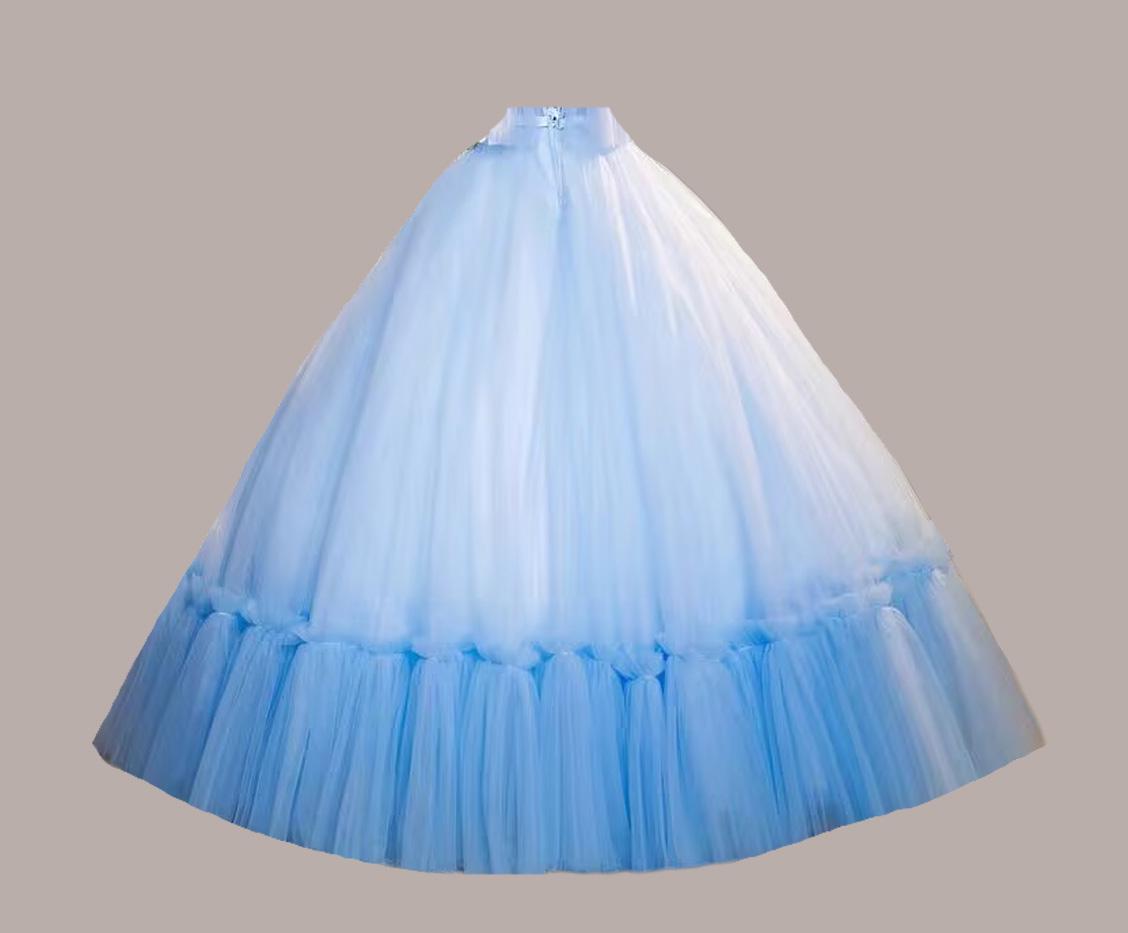 Blue Tulle Ball Gown Skirt,puffy Woman Long Skirt - Etsy
