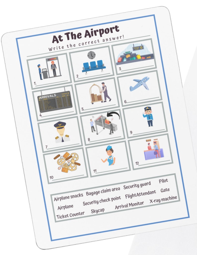 Airplane Travel Worksheets for Children.easy to Download and Print to ...