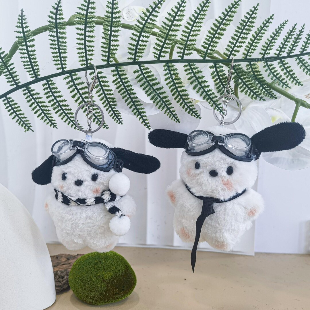 Cute Plush Dog Keychain,removable Goggles Ear,sanrio Puppy Keyring,doll ...