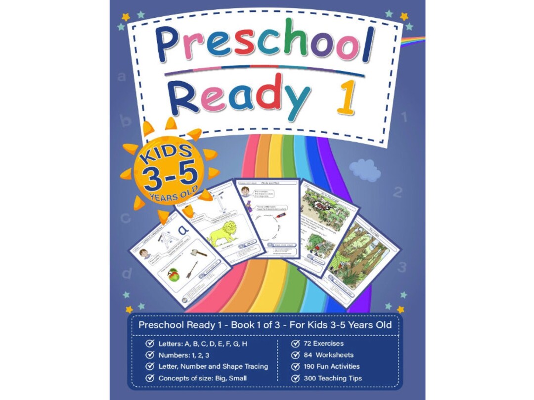 Preschool Ready Workbook 1 Learn to Read and Write Suits Kids 3-5 Yrs ...