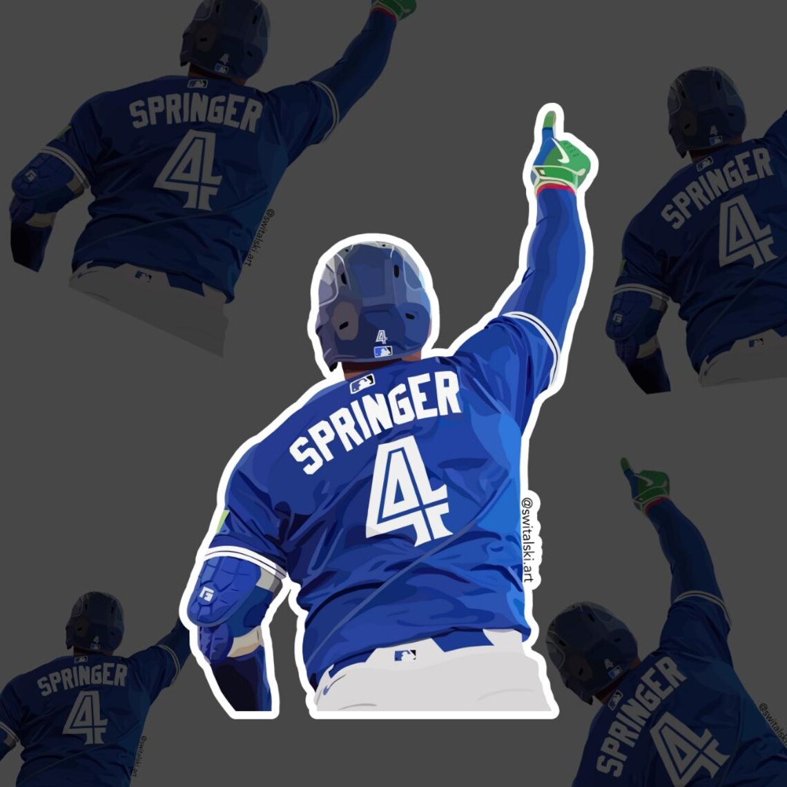 George Springer Toronto Blue Jays MLB Baseball Digital Art Illustration ...