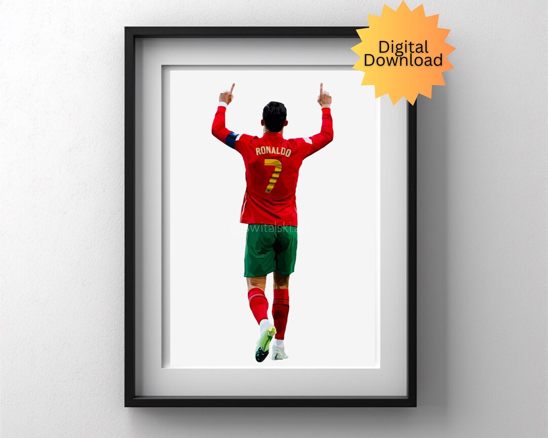 Cristiano Ronaldo Digital Illustration: Portugal Soccer Printable Art ...