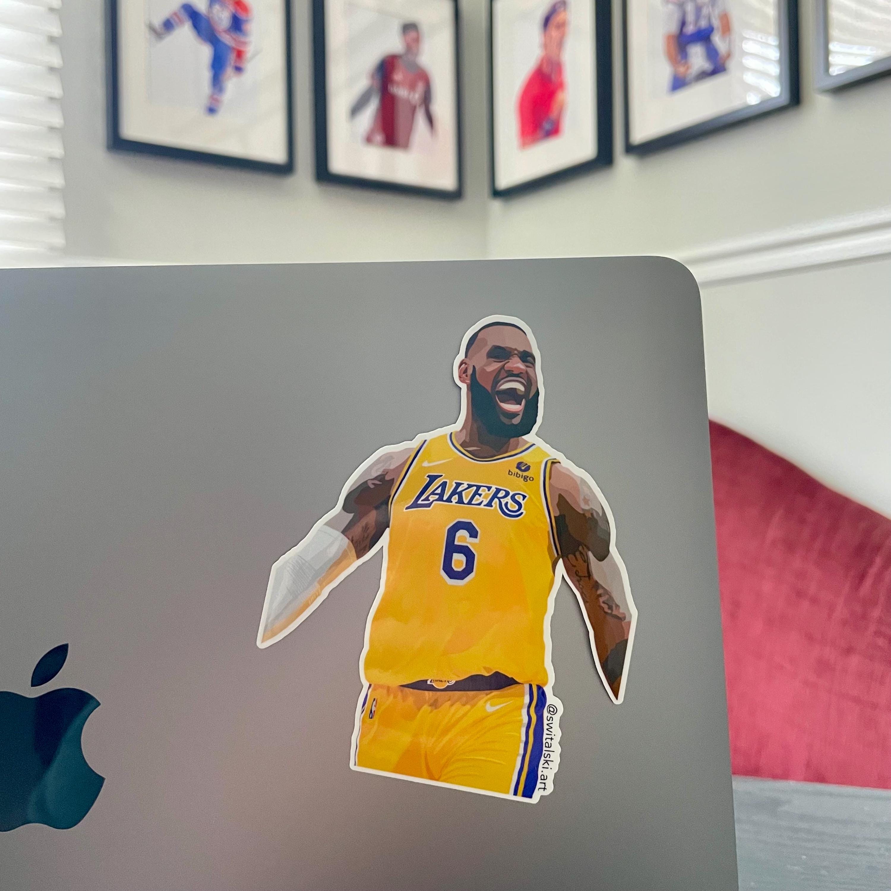 Lebron James Los Angeles Lakers NBA Digital Art Illustration Laptop ...