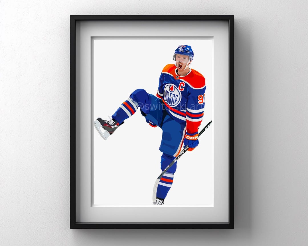 Connor Mcdavid Edmonton Oilers NHL Digital Art Illustration Print 8 ...