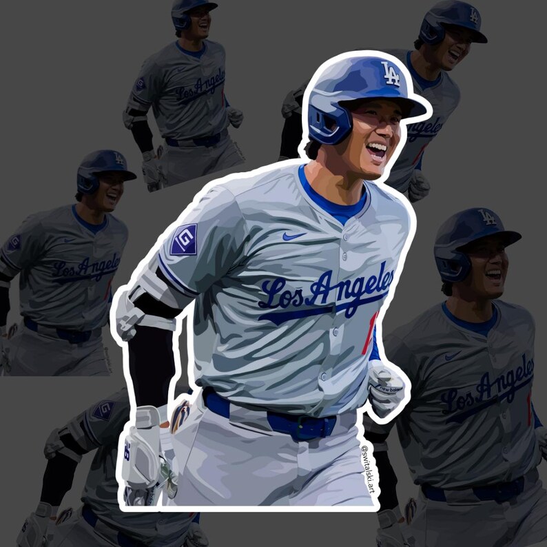 Shohei Ohtani Los Angeles LA Dodgers MLB Baseball Japan Digital Art ...