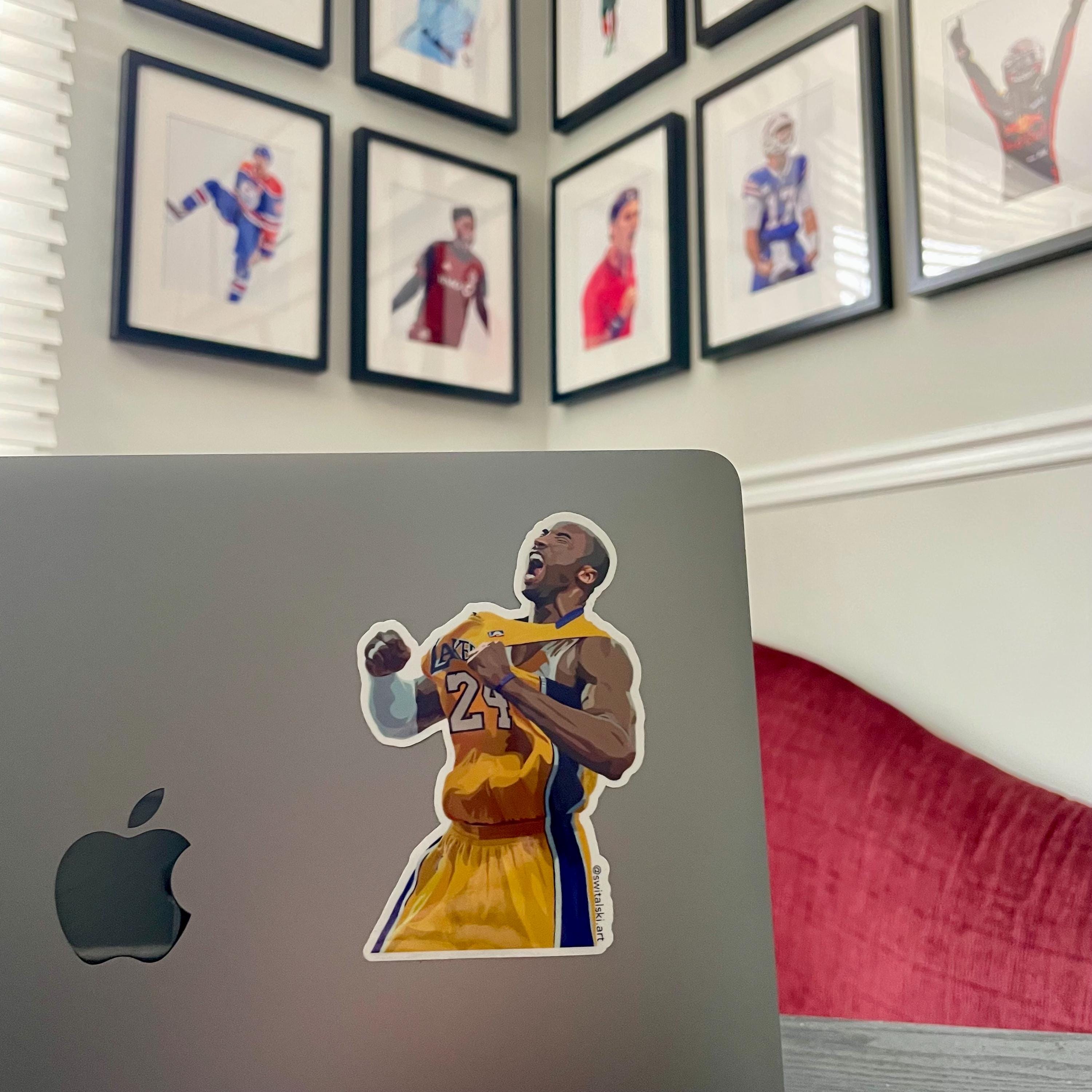 Kobe Bryant Los Angeles Lakers NBA Digital Art Illustration Laptop ...