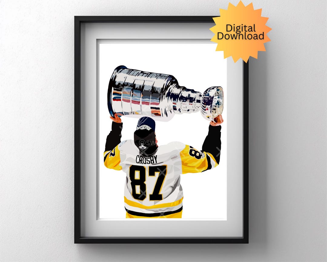 Sidney Crosby Digital Illustration: Pittsburgh Penguins Stanley Cup ...