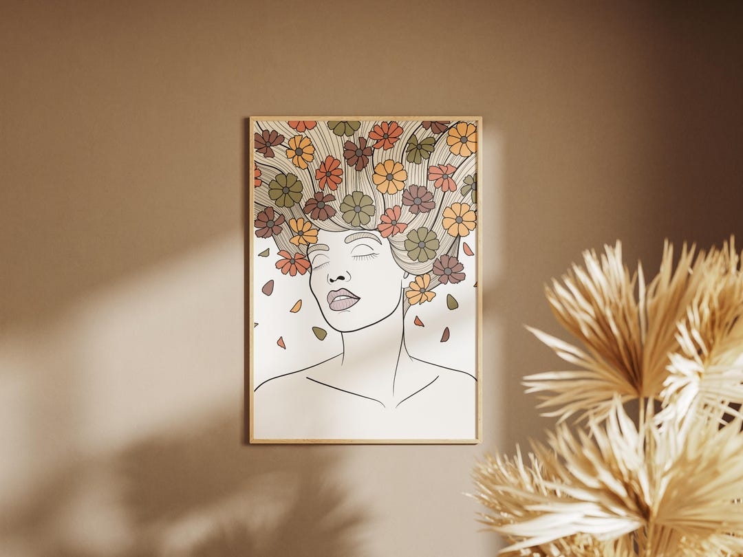 Flora Poster Digital Download Art Print of Woman With Flowers in Hair ...