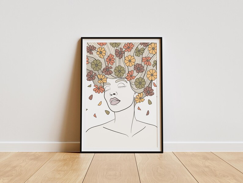 Flora Poster Digital Download Art Print of Woman With Flowers in Hair ...