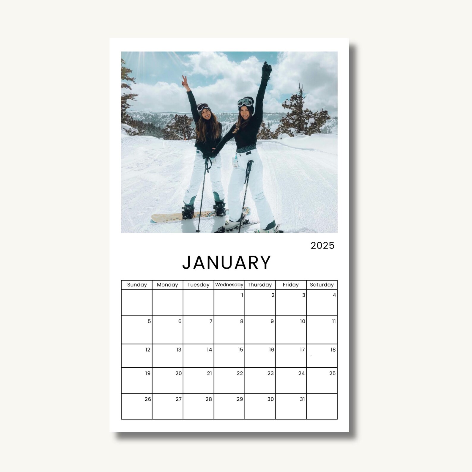 2025 Photo Calendar Templates: Custom Collage Layout (digital Download ...