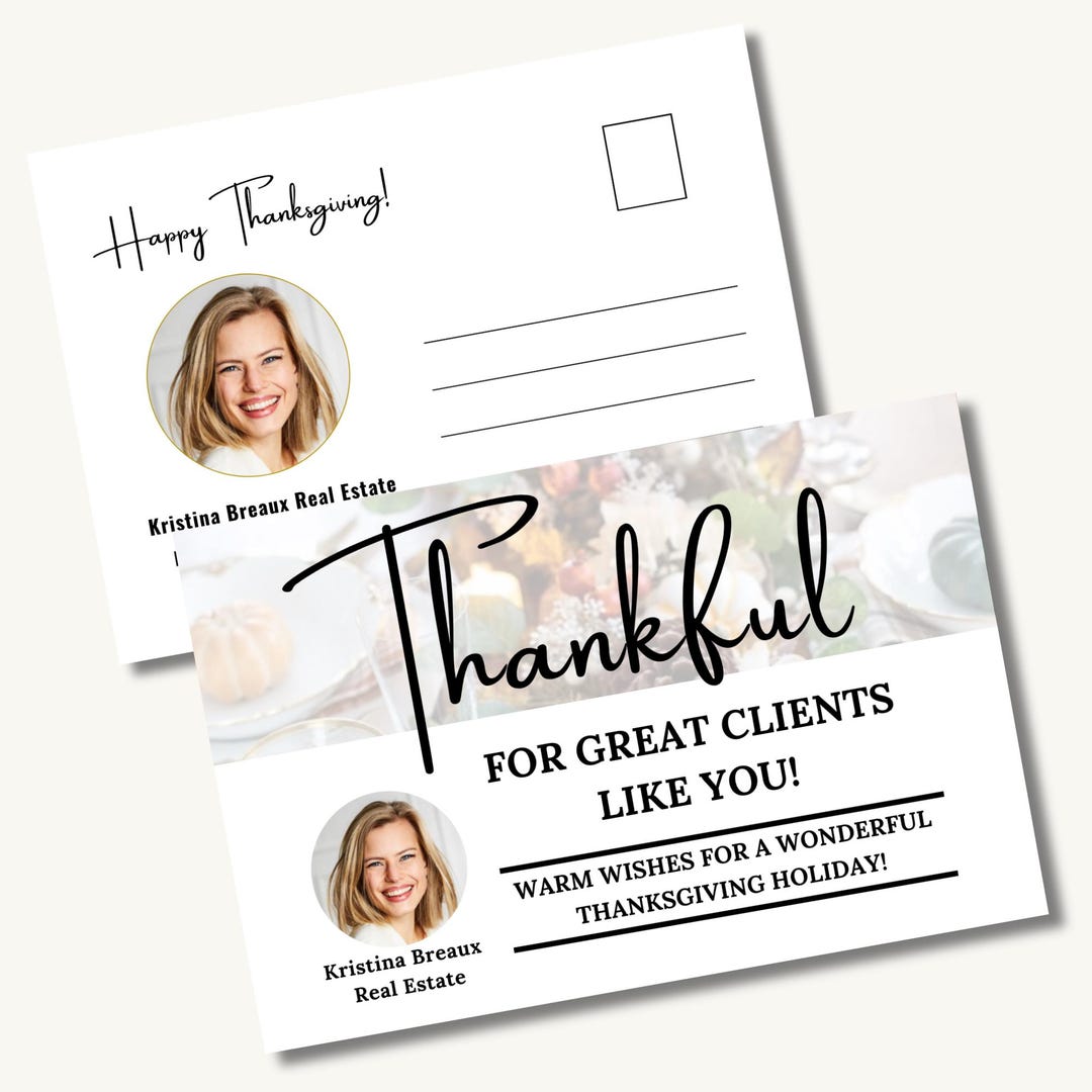 Thanksgiving Client Appreciation Postcard Real Estate Thanksgiving Postcard Realtor Postcards ...